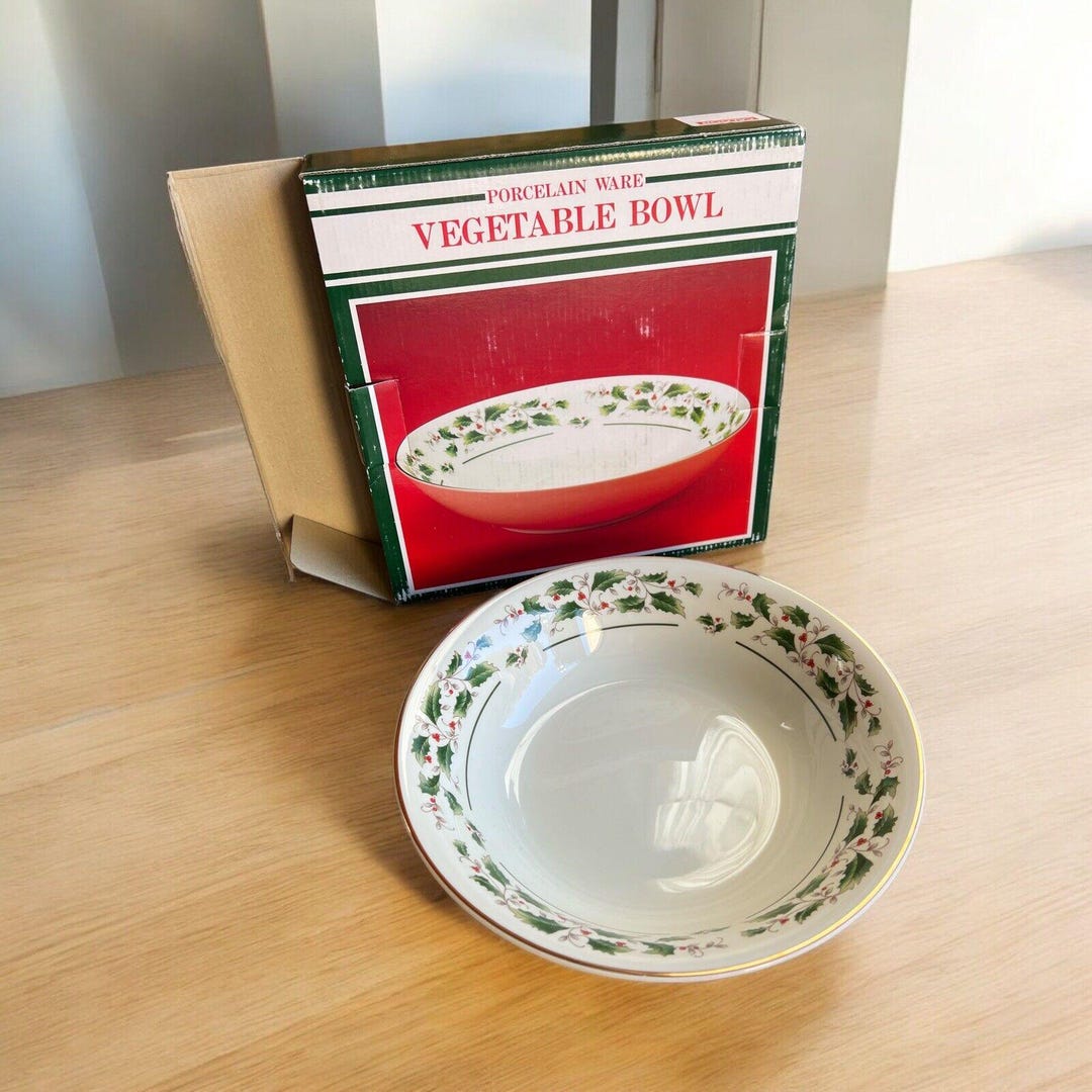 Caldor Vintage Vegetable Bowl Christmas Floral Porcelain Ware Fine ...