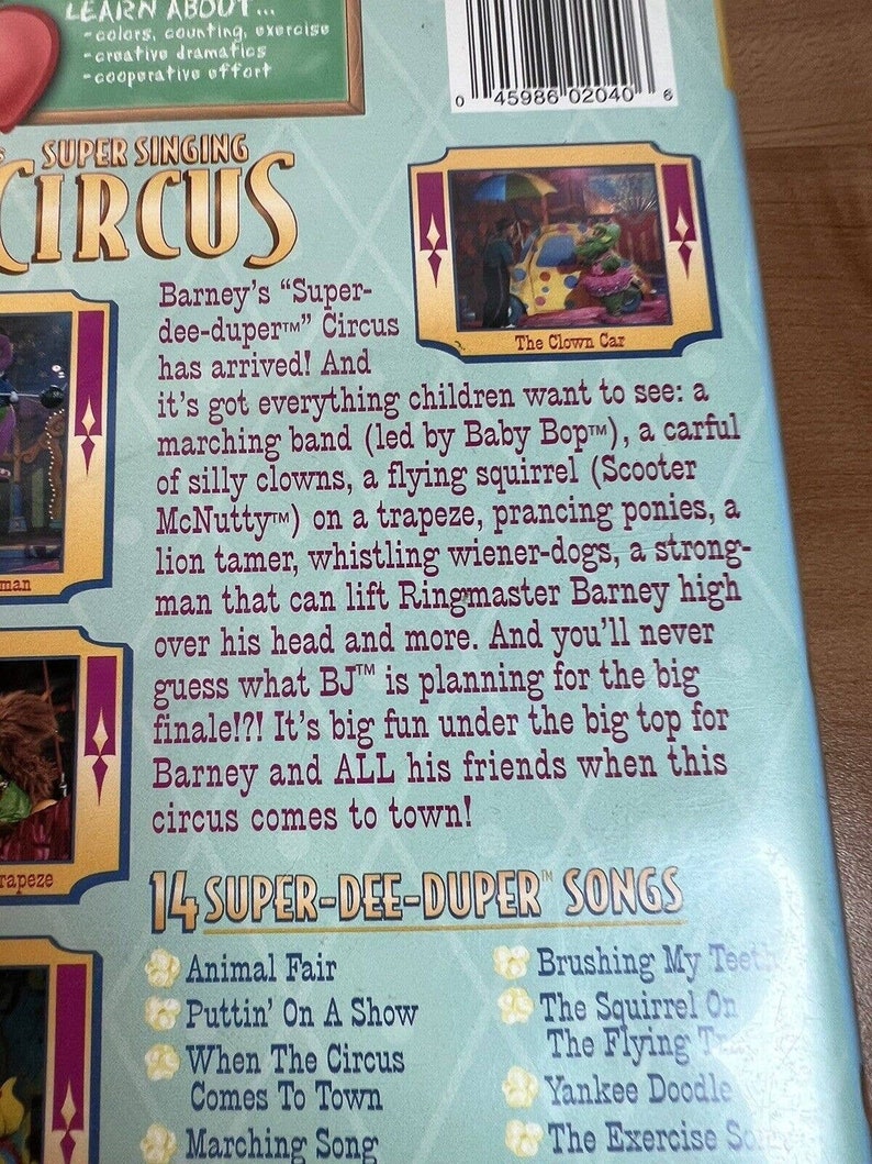 Barney Super Singing Circus VHS, 2000 - Etsy