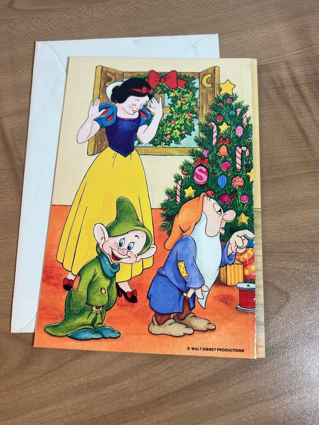Fuld Vintage Christmas Card Disney Snow White Dopey Sleepy - Etsy