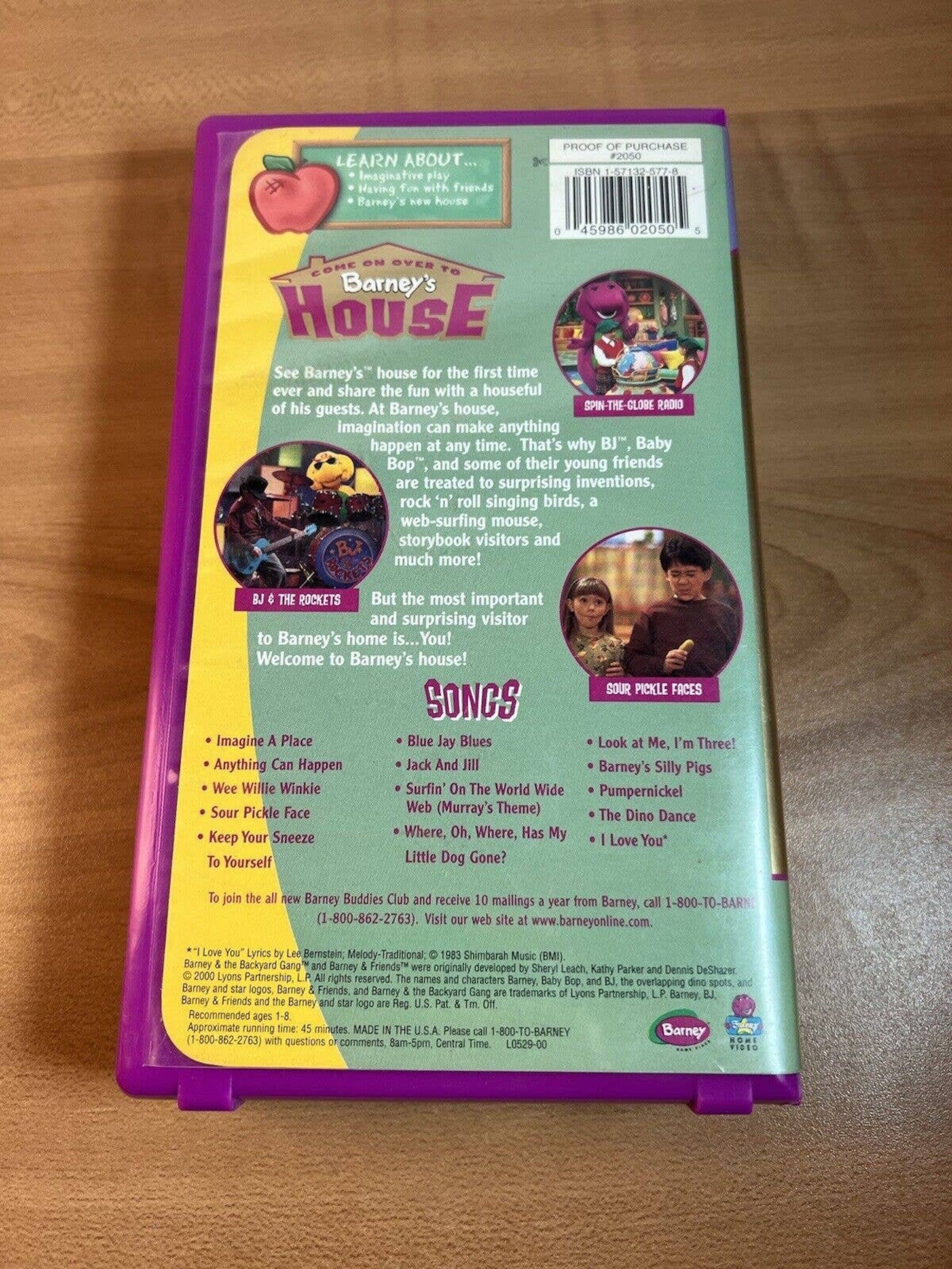 Barney Come on Over to Barneys House VHS, 2000 Purple Clamshell - Etsy
