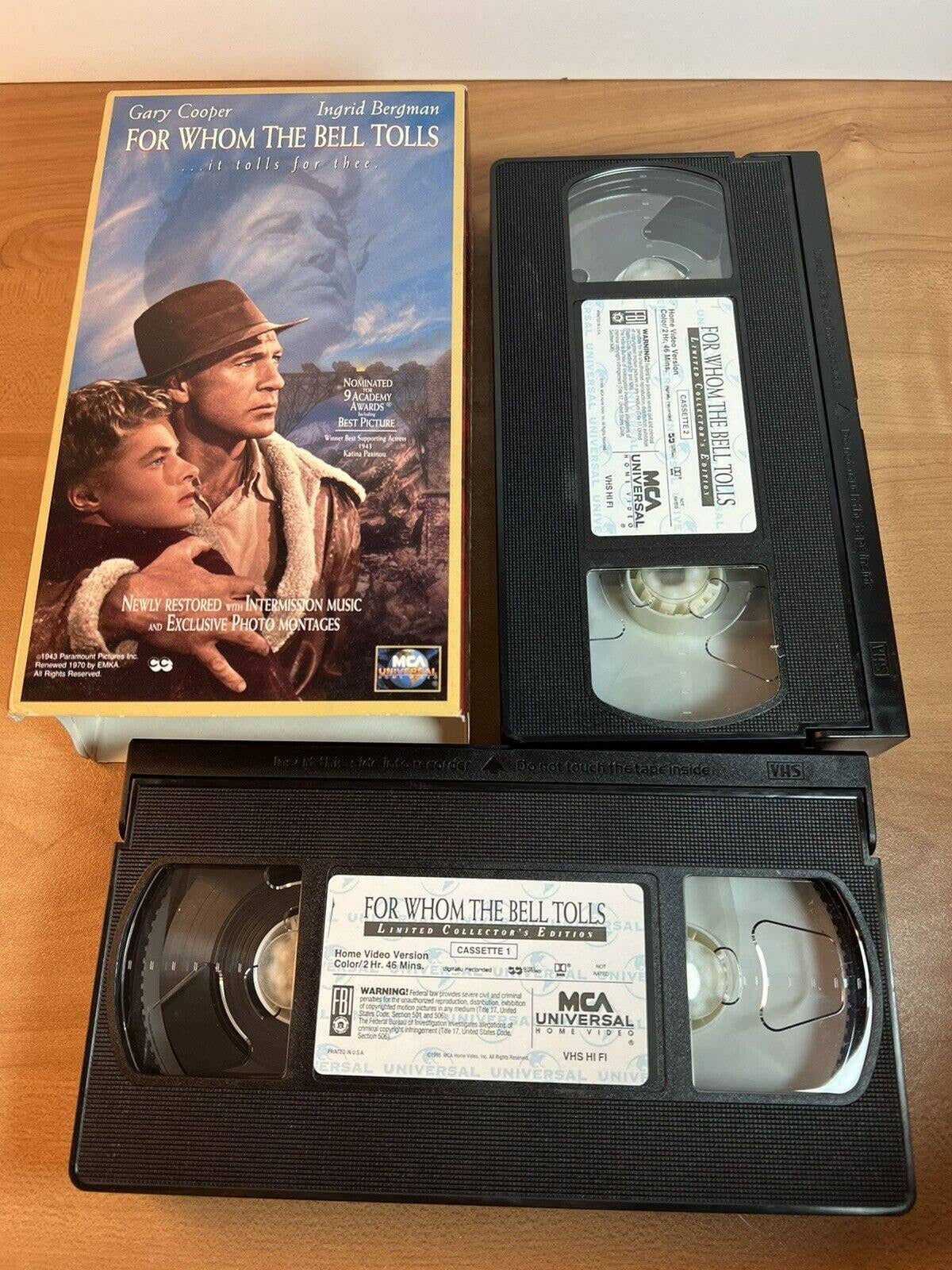 For Whom the Bell Tolls (VHS, 1995, 2-tape Set)• MCA• Not Rated - Etsy