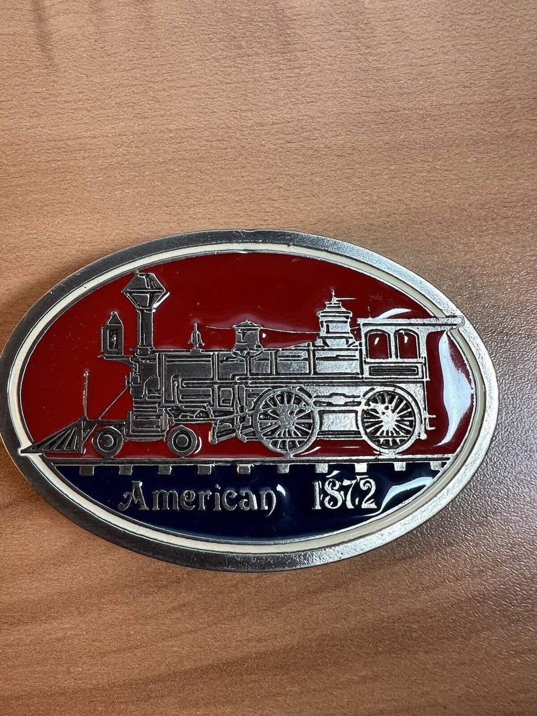 Vintage American 1872 Train Steam Locomotive RAILROAD BELT BUCKLE 1970 ...
