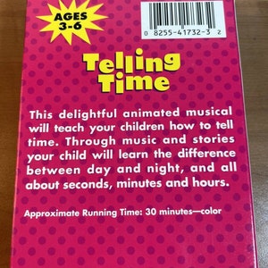 Telling Time Watch 'N' Learn VHS VCR Video Ages 3-6 Education Home ...