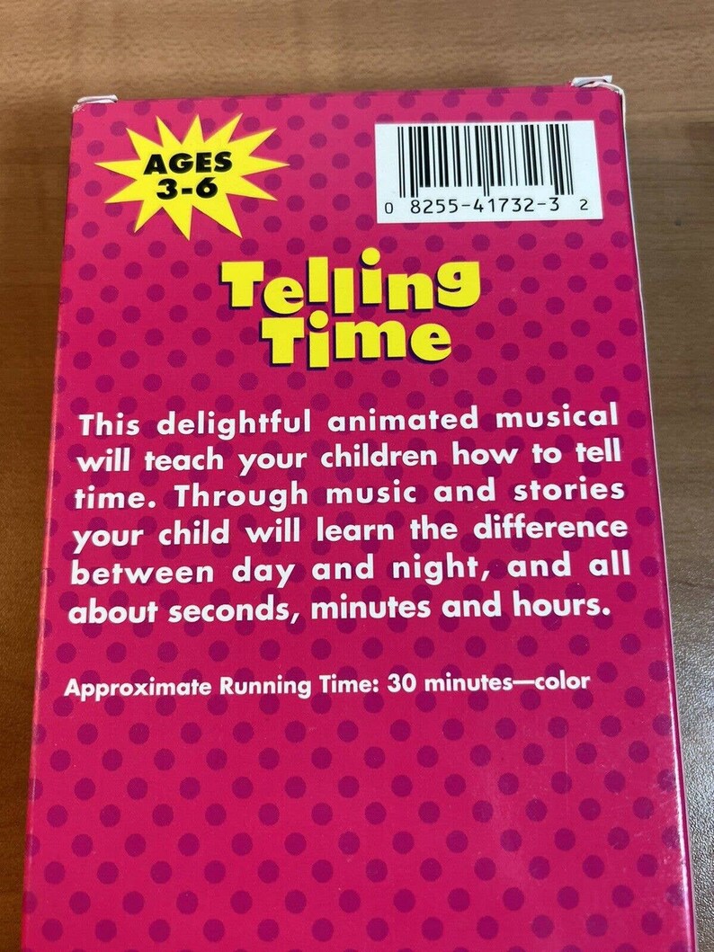 Telling Time Watch 'N' Learn VHS VCR Video Ages 3-6 Education Home ...