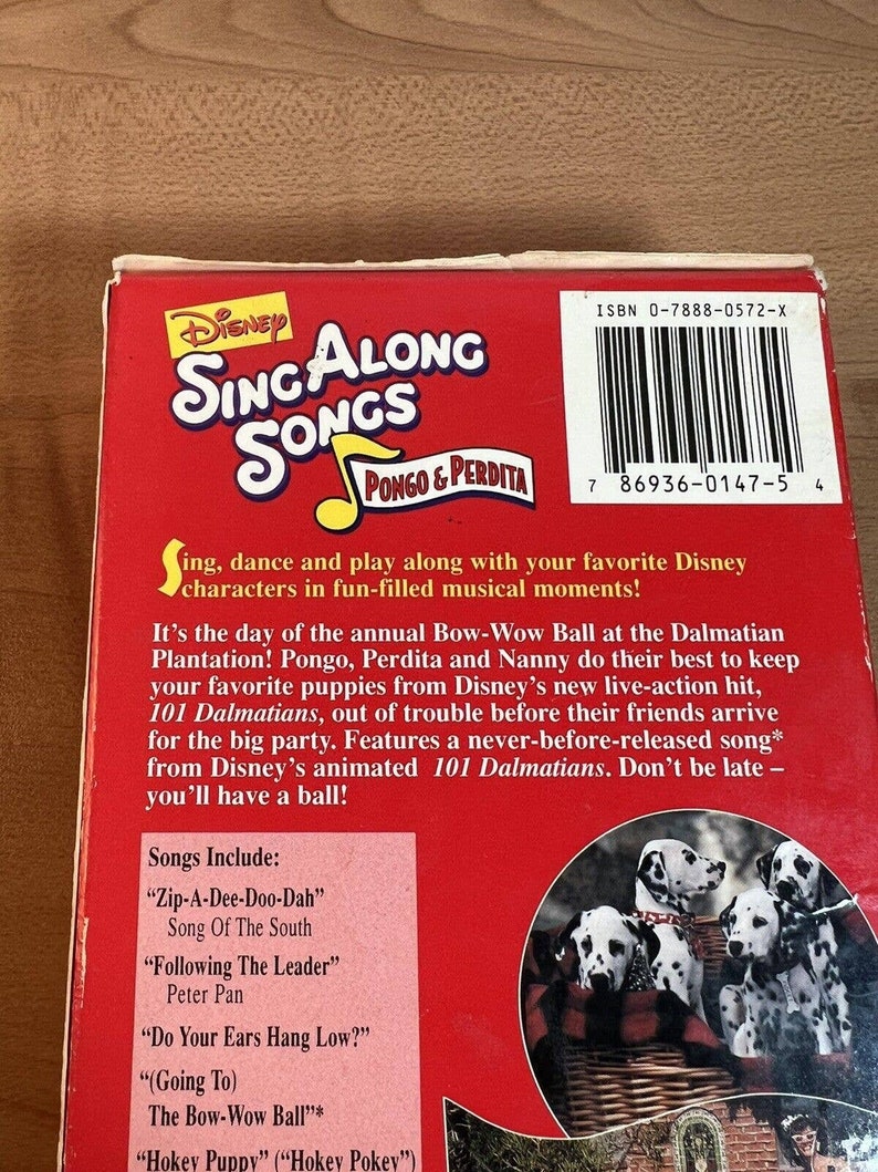 Disneys Sing Along Songs 101 Dalmatians: Pongo and Perdita VHS, 1996 - Etsy