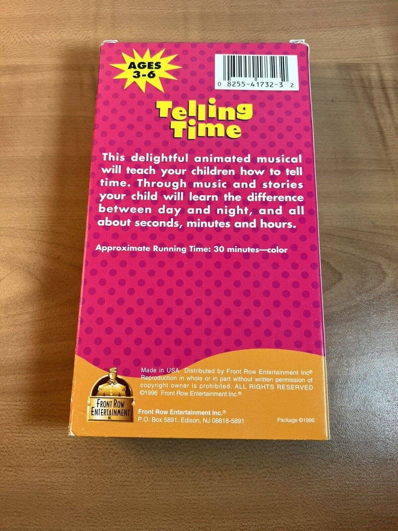 Telling Time Watch 'N' Learn VHS VCR Video Ages 3-6 Education Home ...