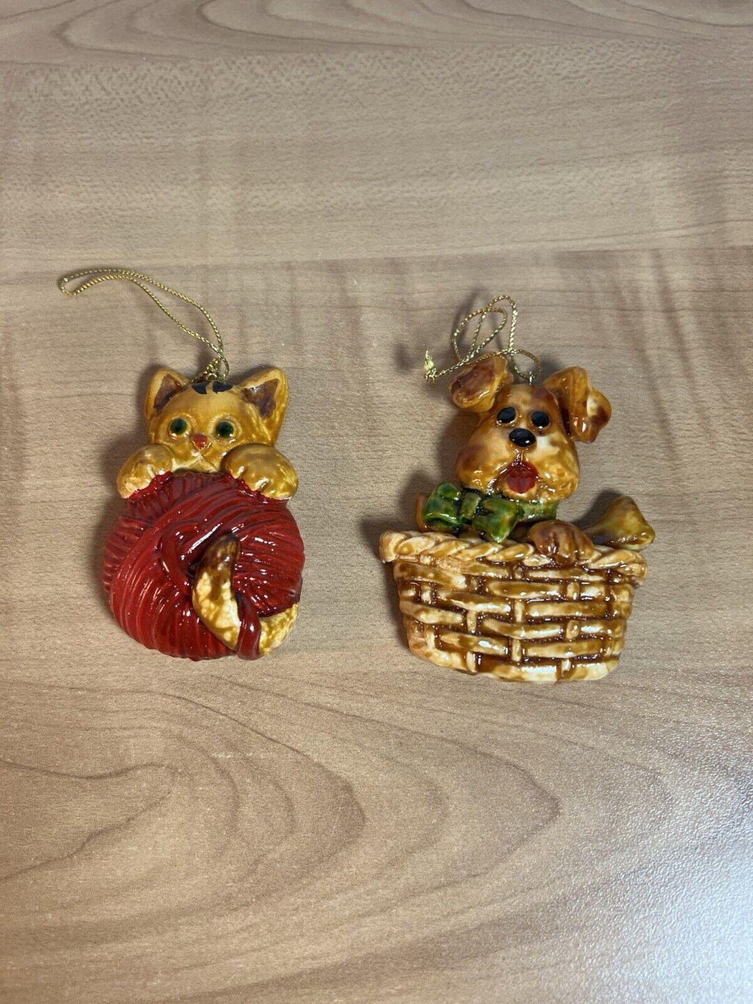 1984 Taiwan Mini Louis Nichole Ornaments 2 Cat Dog 3” - Etsy
