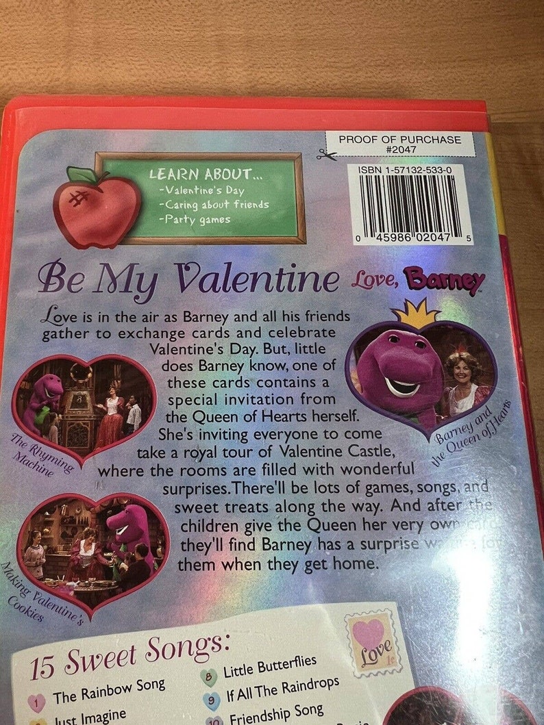 Barney Be My Valentine Love Barney VHS 2000 Clamshell - Etsy