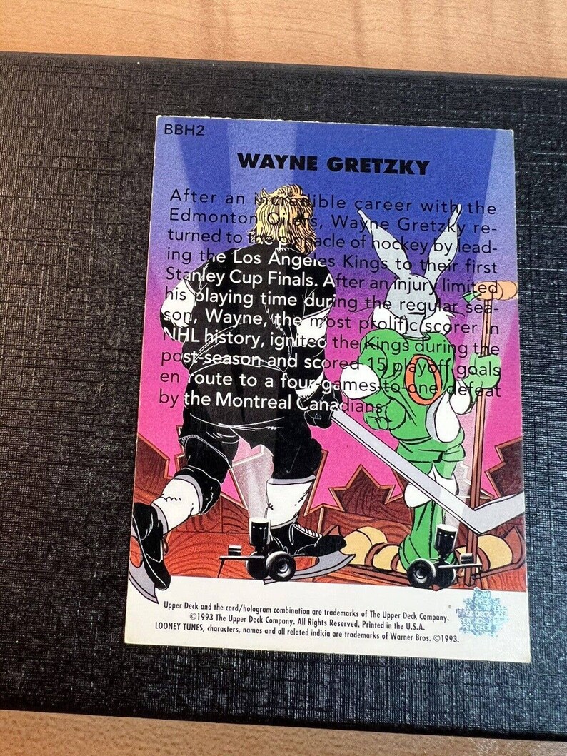 1993 Upper Deck Looney Tunes NHL Wayne Gretzky Bugs Bunny Card BBH2 - Etsy