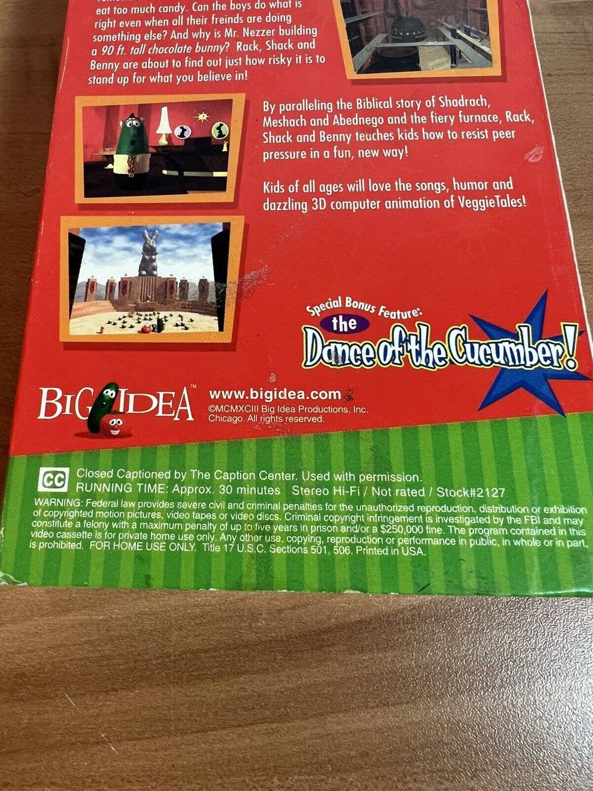 Veggietales Rack Shack and Benny VHS Tape 1998 Lesson on Handling Peer ...