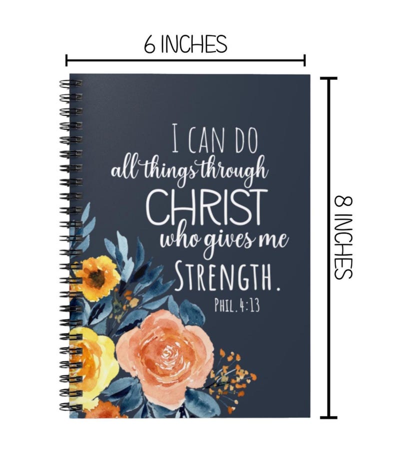 Christian Prayer Journal Bible Verse Notebook I Can Do All Things ...