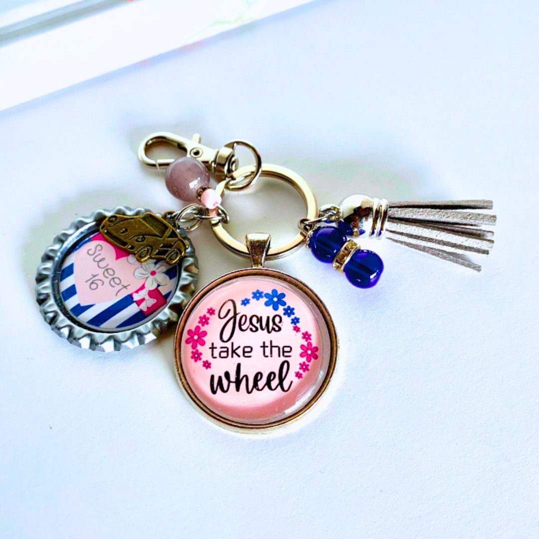 Jesus Take the Wheel Keychain, Sweet 16 Keychain, New Driver Keychain ...