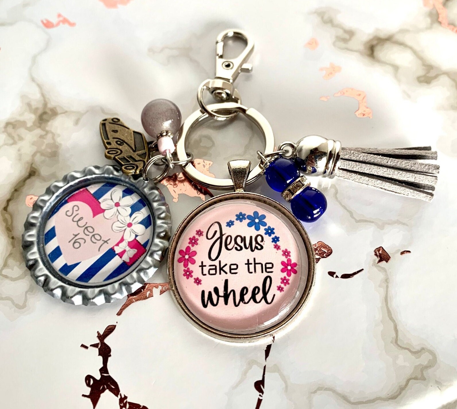 Jesus Take the Wheel Keychain, Sweet 16 Keychain, New Driver Keychain ...