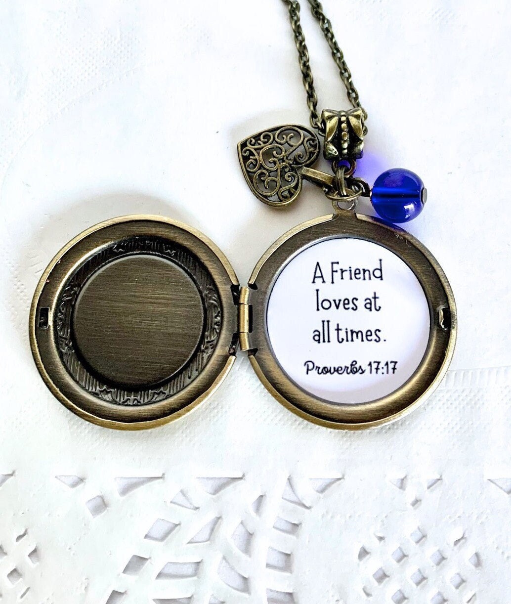 Friendship Locket Bible Verse Locket Quote Locket Bible - Etsy