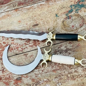 Druid's Crescent Moon Boline With Bone Handle for Ritual - Etsy
