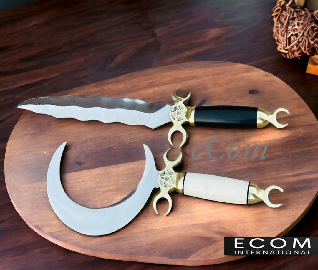 Druid's Crescent Moon Boline With Bone Handle for Ritual Work, Wicca ...