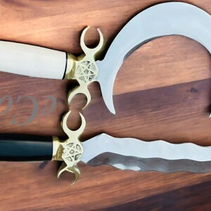 Druid's Crescent Moon Boline With Bone Handle for Ritual Work, Wicca ...