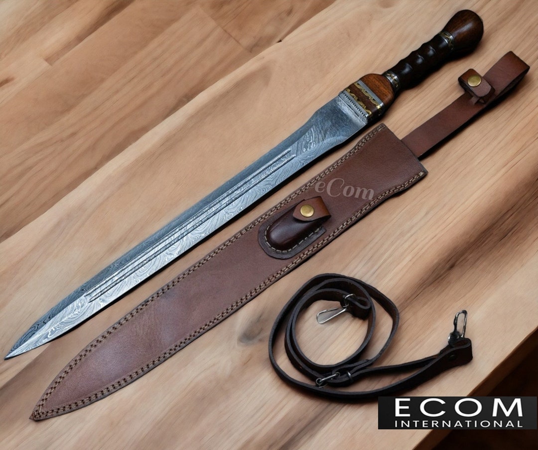 Hand Forged Damascus Steel Gladiator Sword, Damascus Steel Roman Sword ...