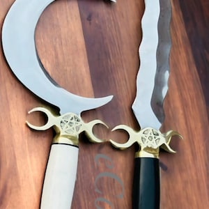 Druid's Crescent Moon Boline With Bone Handle for Ritual Work, Wicca ...