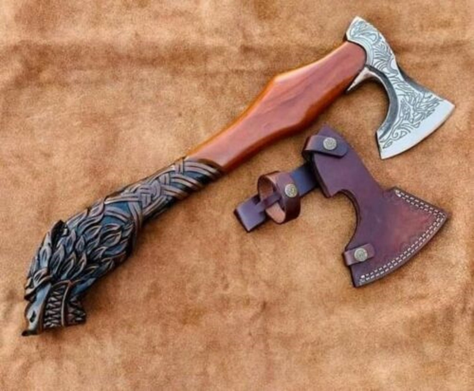 Custom Gift Forged Carbon Steel Ax With Rose Wood Shaft - Etsy