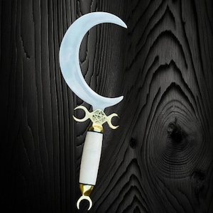 Druid's Crescent Moon Boline With Bone Handle for Ritual Work, Wicca ...