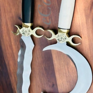 Druid's Crescent Moon Boline With Bone Handle for Ritual Work, Wicca ...