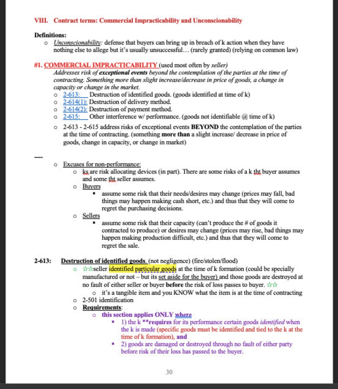 UCC Article 2 Sales Outline Law School 2021 - Etsy