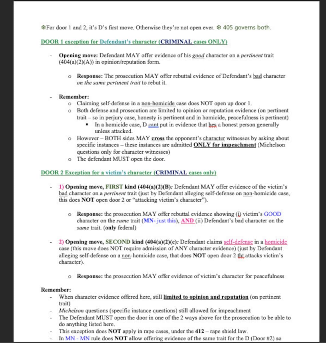 Law School Evidence Course Condensed Outline - Federal Rules - Great ...