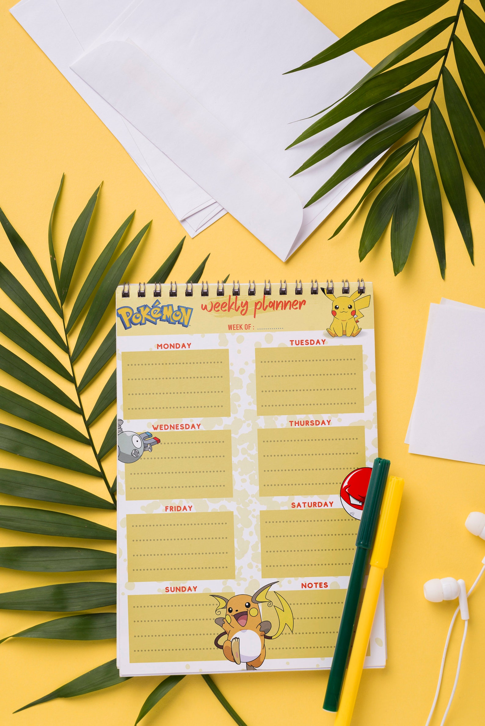 Pokemon Weekly Planner, Electric Type, Daily Work Schedule, Weekly ...