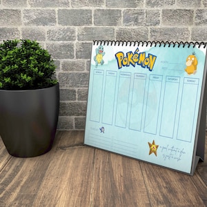 Pokemon Weekly Planner, Water Type, Daily Work Schedule, Weekly Agenda ...