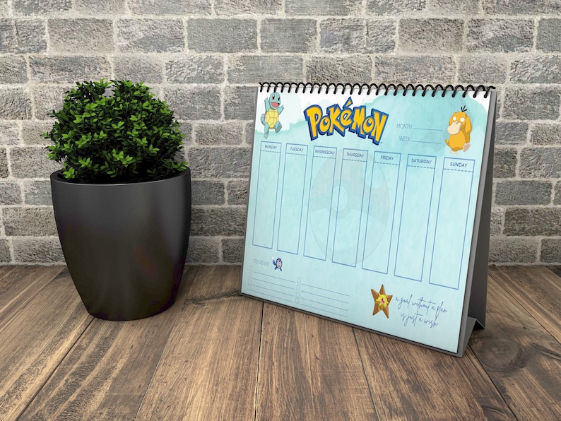 Pokemon Weekly Planner, Water Type, Daily Work Schedule, Weekly Agenda ...