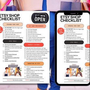 Etsy Shop Checklist With Analytics Worksheets Start an Etsy Shop Beginners Guide Etsy Setup ...
