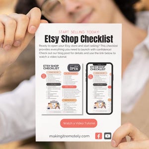 Etsy Shop Checklist With Analytics Worksheets Start an Etsy Shop Beginners Guide Etsy Setup ...