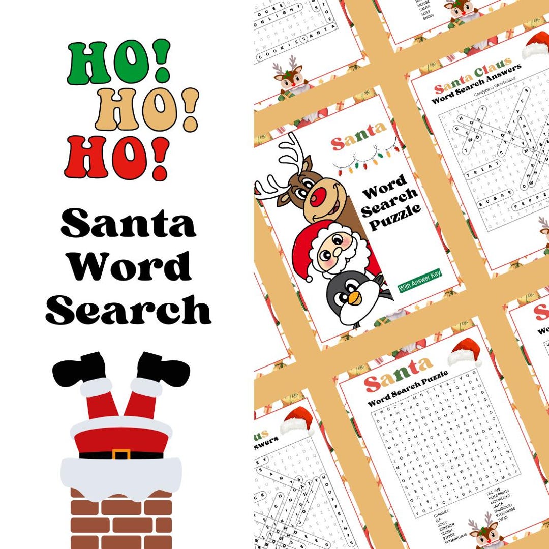 Printable Santa Word Search Puzzle Fun and Festive Holiday Word Search ...
