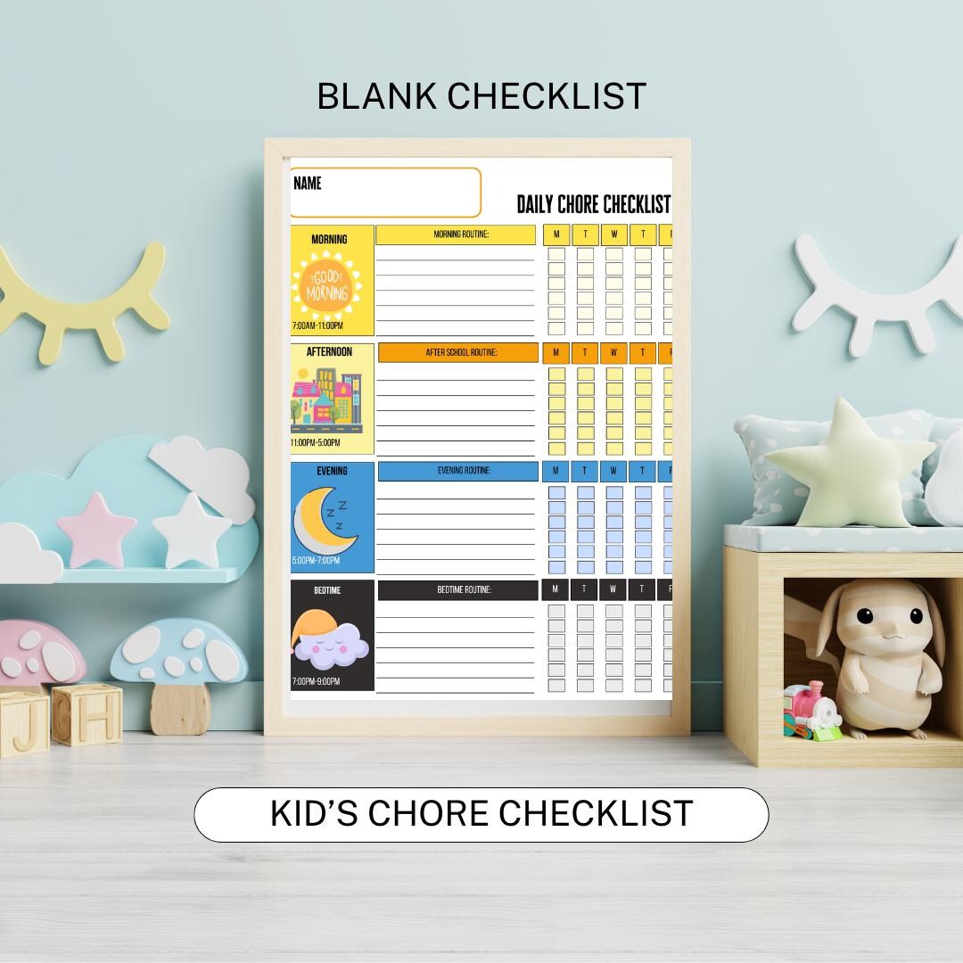 Family Chore Chart Bundle | Printable Checklist & Reward System ...