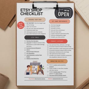 Etsy Shop Checklist With Analytics Worksheets Start an Etsy Shop ...