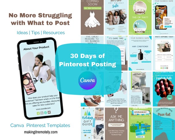30 Days of Social Media Posting Canva Templates - Etsy