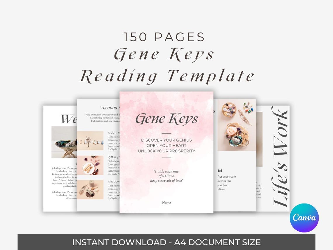 150 Page Gene Keys Reading Template for Gene Keys Guides | Gene Keys ...