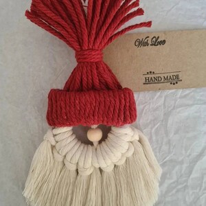 Macrame Gonk, Gnome, Santa Handmade to Order in Your Chosen Colour, Secret Santa, Wall Hanging ...