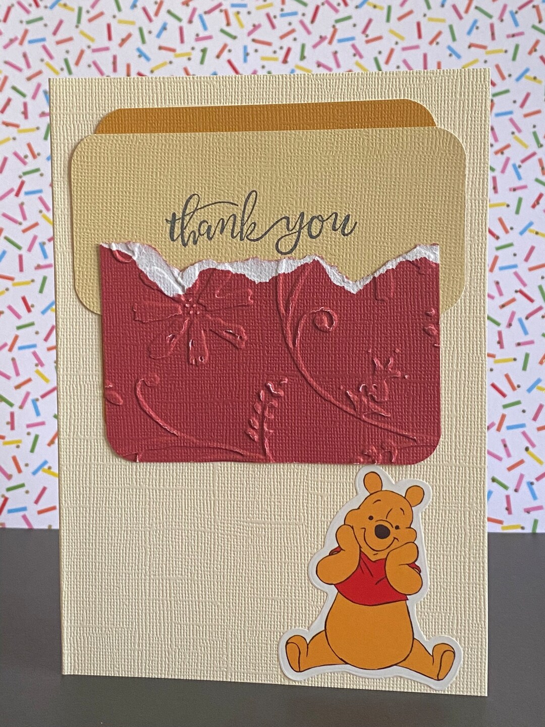 Winnie the Pooh Thank You Card | Embellished With Winnie the Pooh With ...