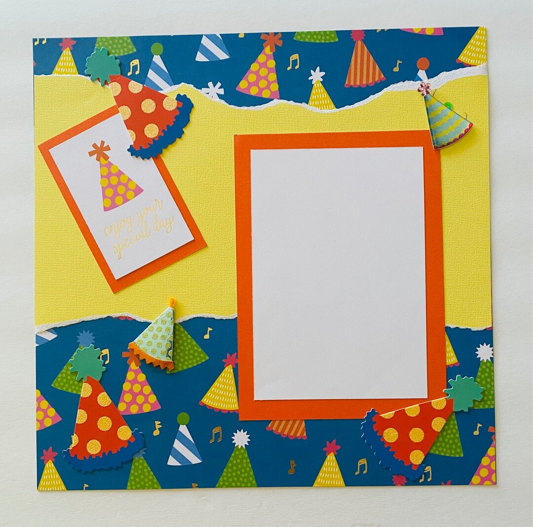 Happy Birthday Pre-made Scrapbook Page Happy Birthday - Etsy