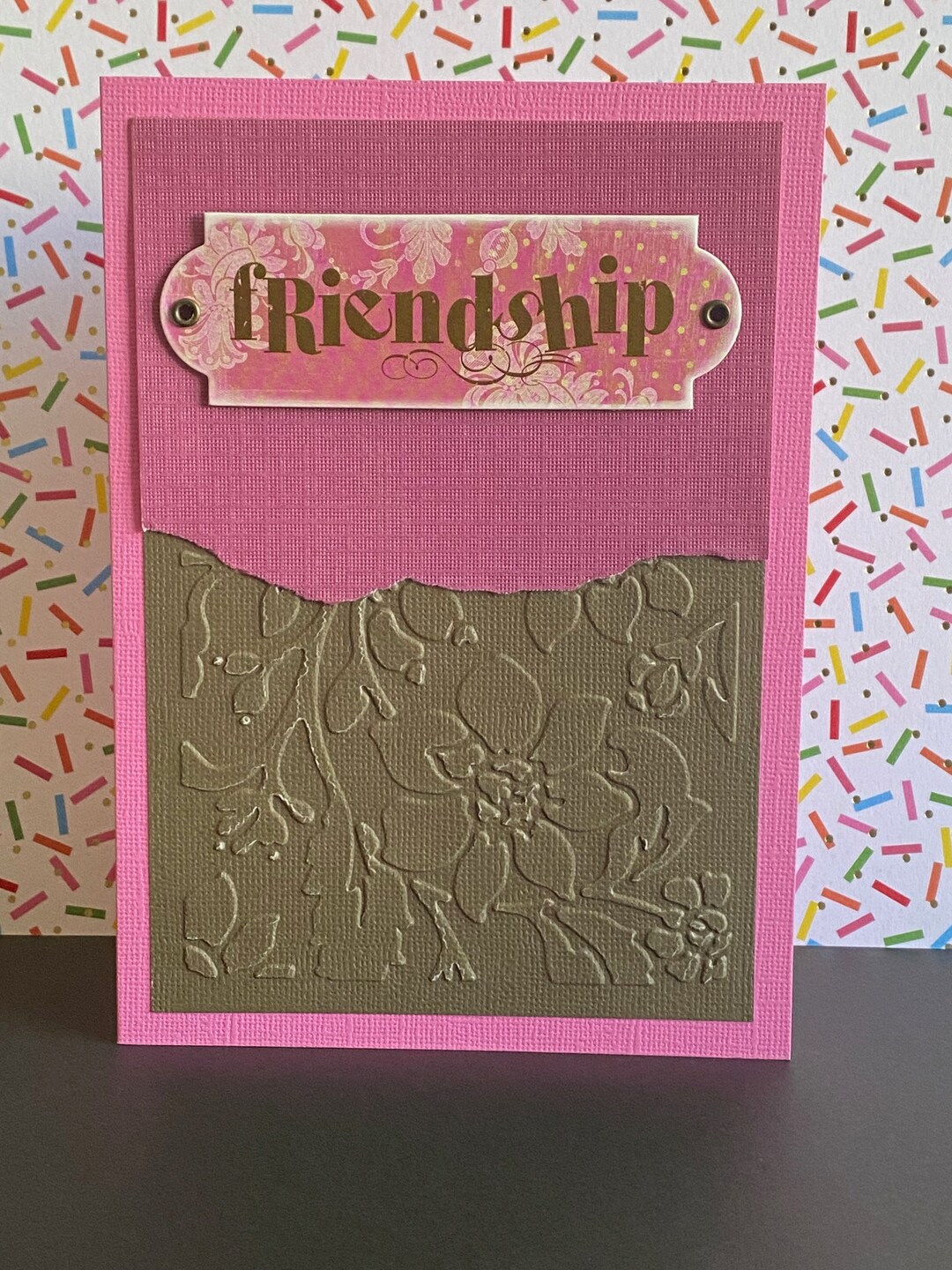 Friendship-friendship Textured Card Stock Embossed and Embellished. - Etsy