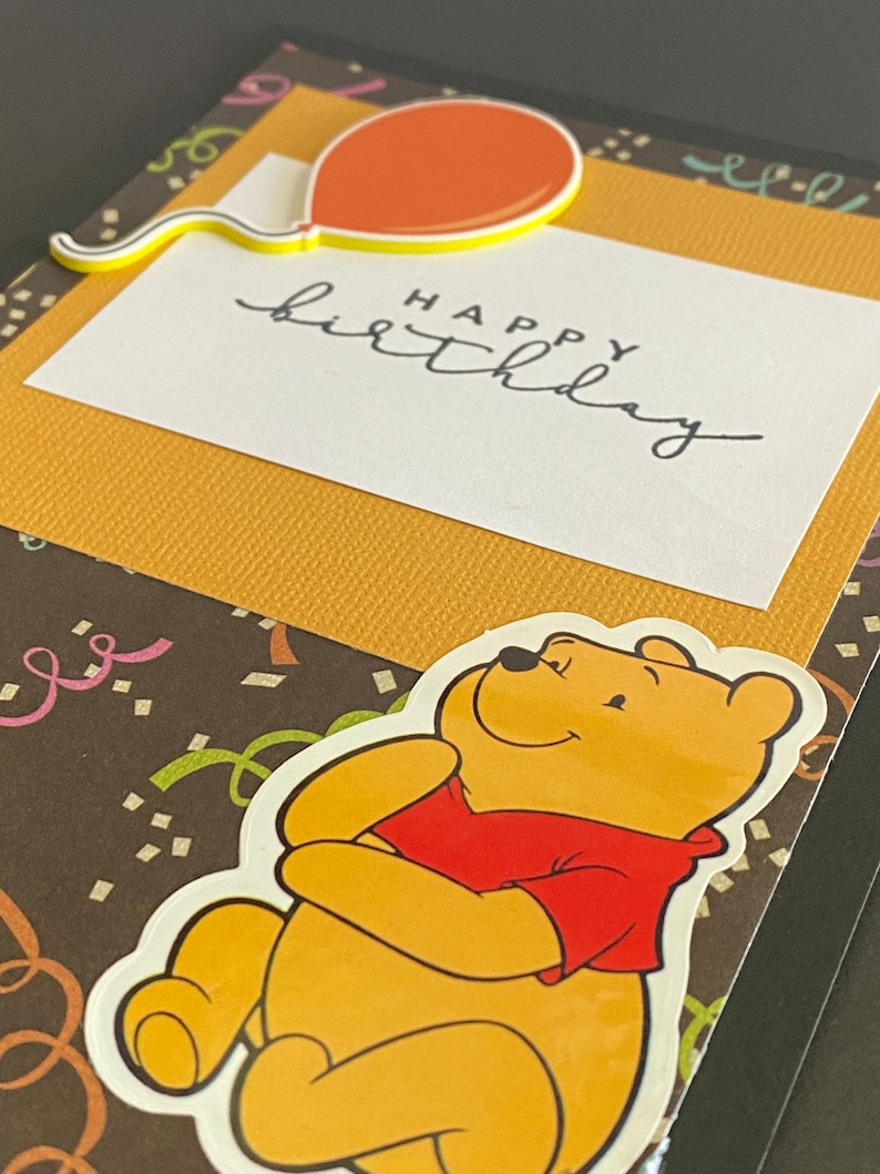 Winnie the Pooh Happy Birthday Card embellished With Winnie - Etsy