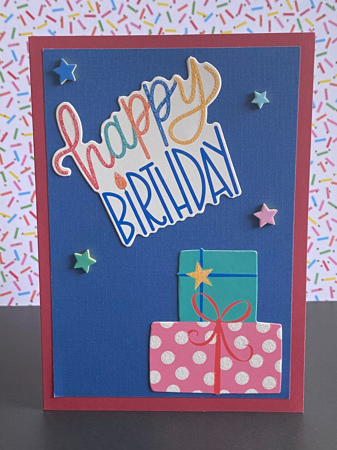 Happy Birthday Card, Embossed Happy Birthday, 3D Birthday Card ...