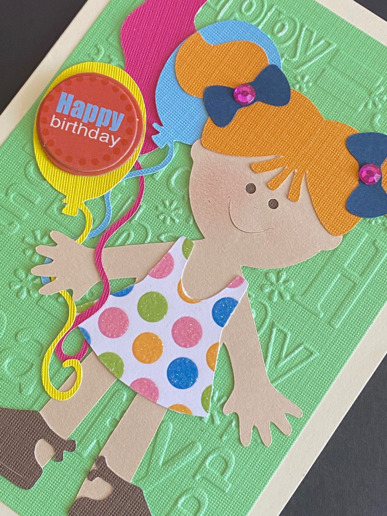 Happy Birthday Card Happy Birthday Little Girl Textured Card Stock ...