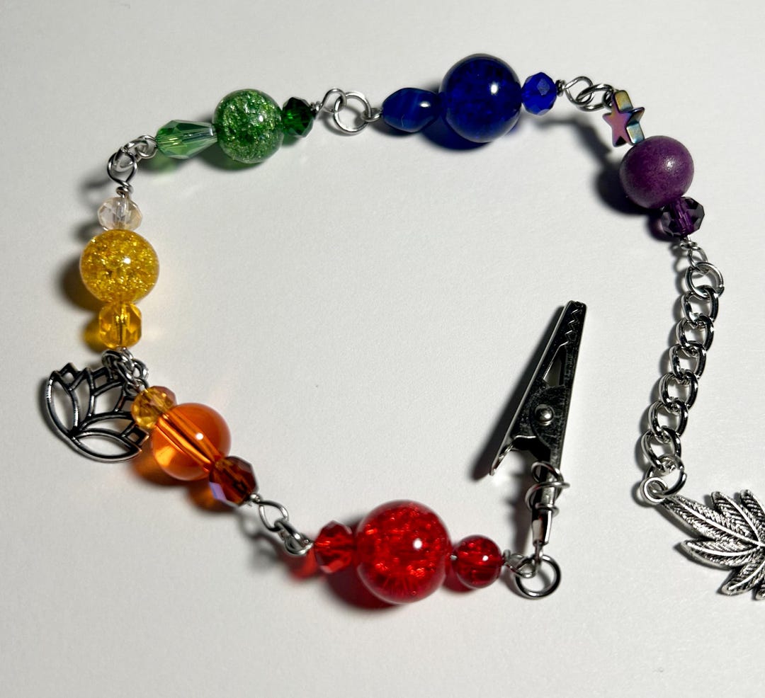 Rainbow Alligator Clip Bracelet/ Nail Saver Bracelet - Etsy