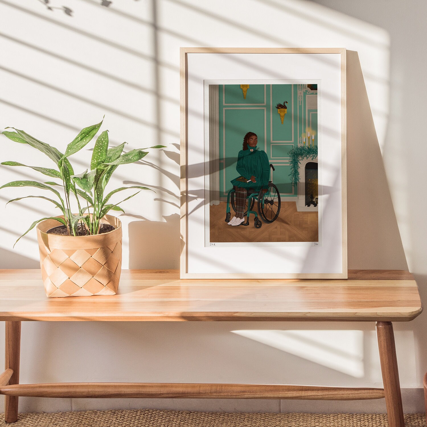 Art Print - Black Woman in a Wheelchair With a Zadie Smith Book by a ...
