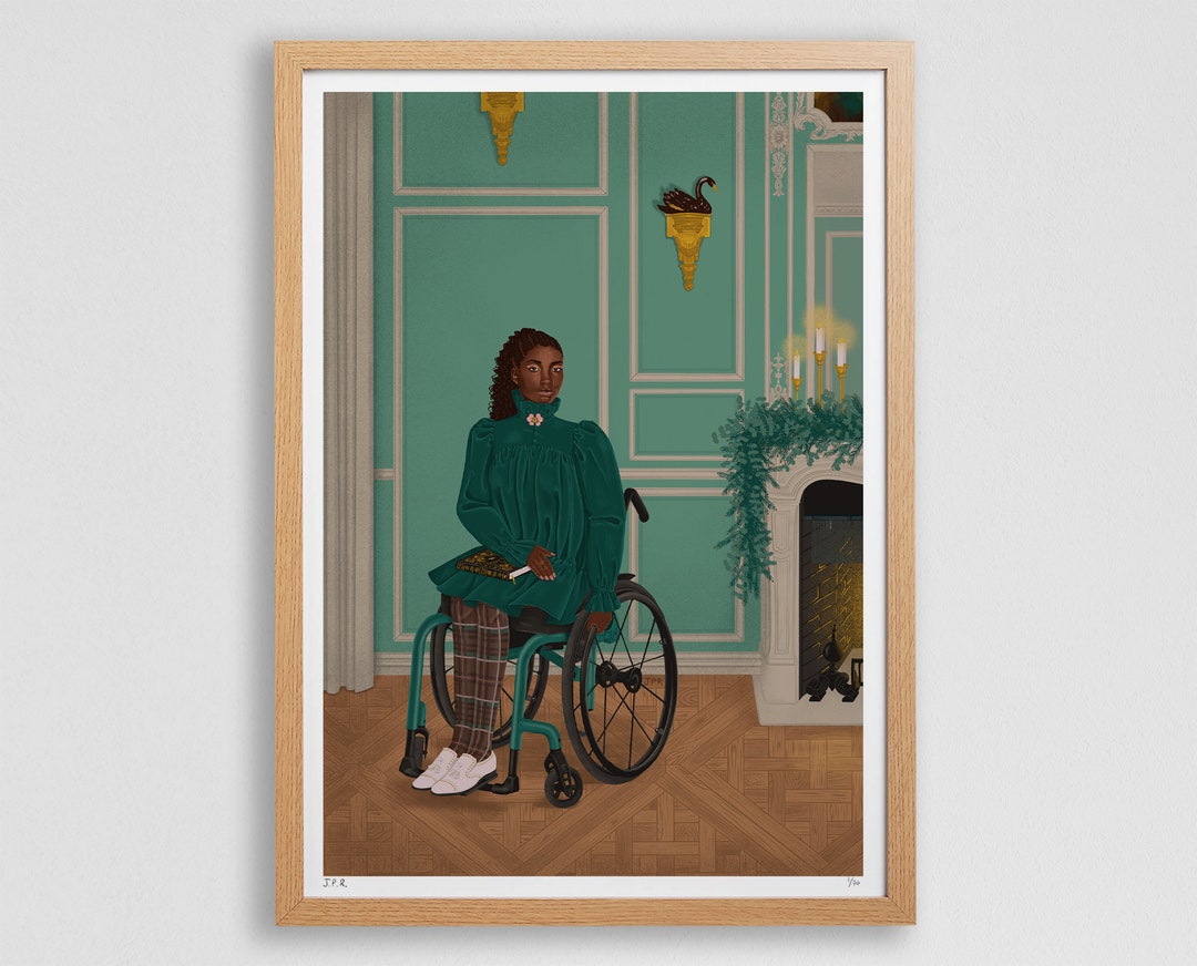 Art Print - Black Woman in a Wheelchair With a Zadie Smith Book by a ...