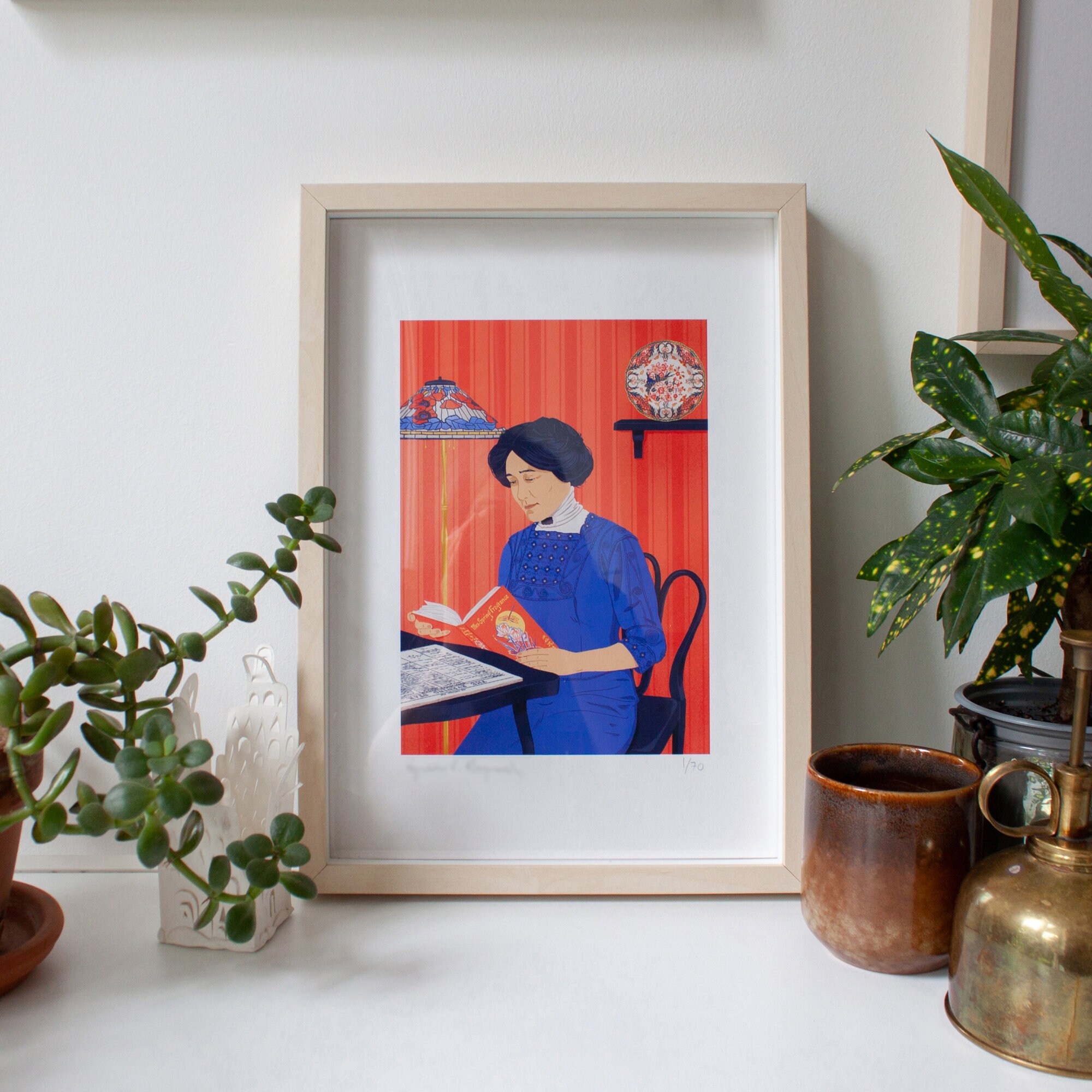 Art Print - Portrait of Sui Sin Far Reading Her Book (A4) - Etsy