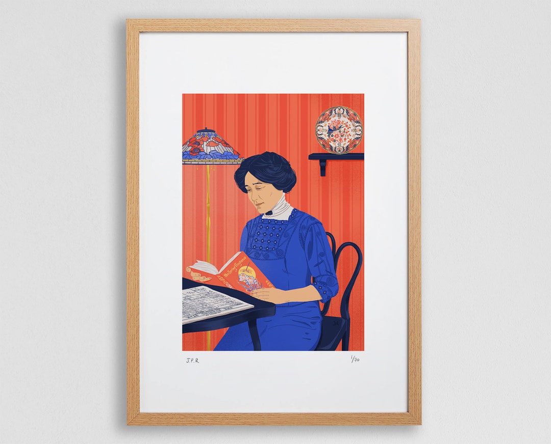 Art Print - Portrait of Sui Sin Far Reading Her Book (A4) - Etsy